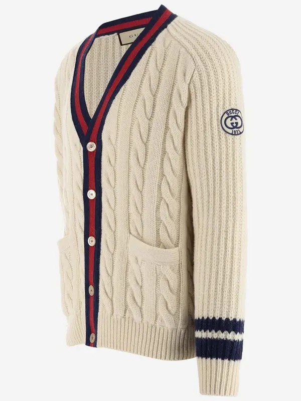 Gucci V-neck Cable-knit Cardigan