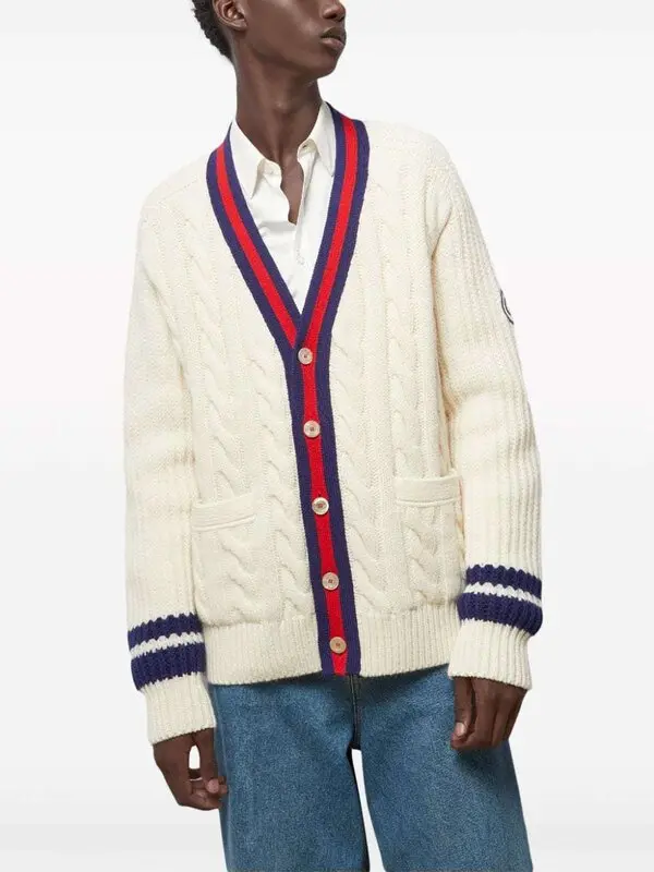 Gucci V-neck Cable-knit Cardigan
