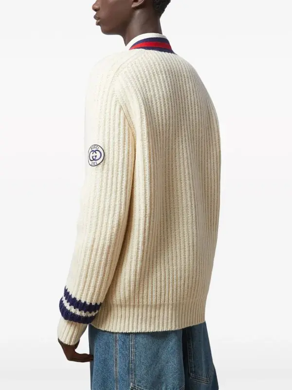 Gucci V-neck Cable-knit Cardigan