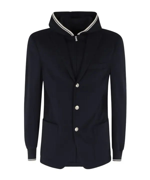 Eleventy Layered Hooded Jacket - Black