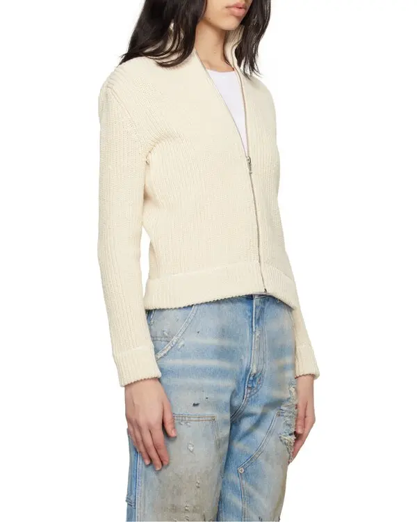 MAISON MARGIELA High Neck Zip-up Cardigan - Ivory