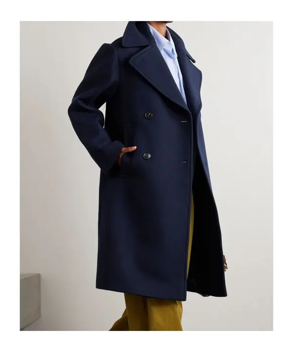 Dries Van Noten Double-breasted Tailored Coat - Navy