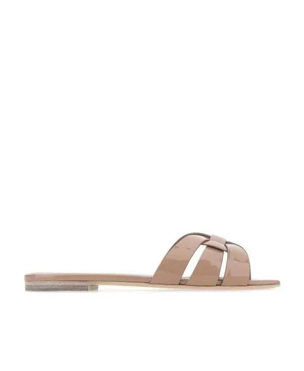 Saint Laurent Tribute Open Toe Mules - Deep Pink
