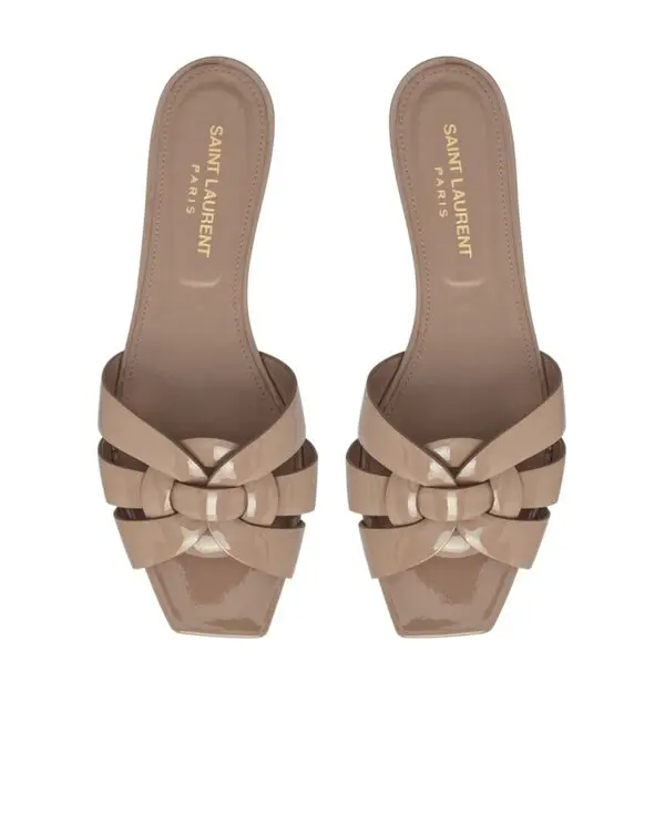 Saint Laurent Tribute Open Toe Mules - Deep Pink