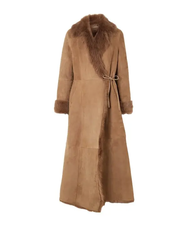 Nour Hammour Joni Shearling Coat - Light Brown