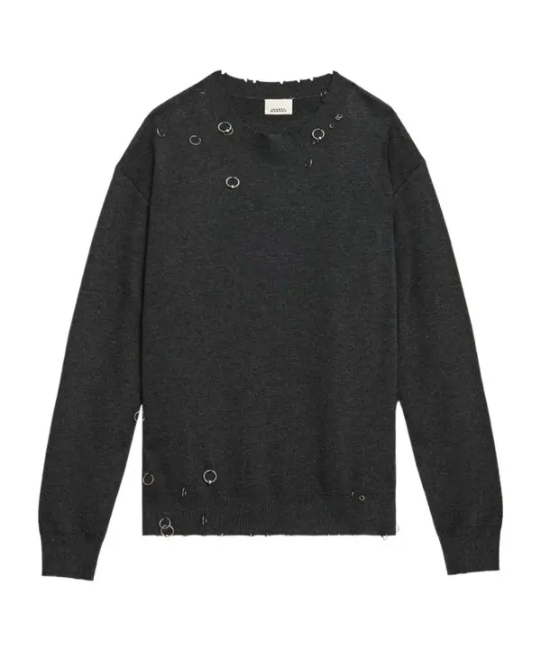 Isabel Marant Étoile Distressed Ring Embellished Jumper