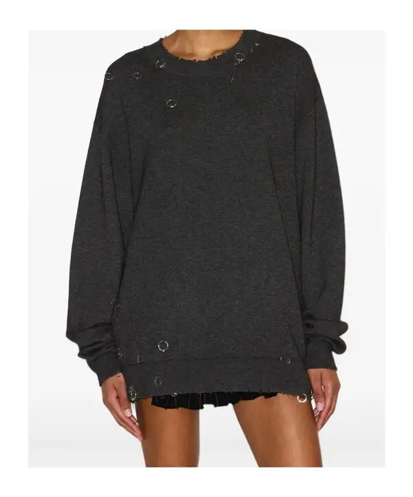Isabel Marant Étoile Distressed Ring Embellished Jumper