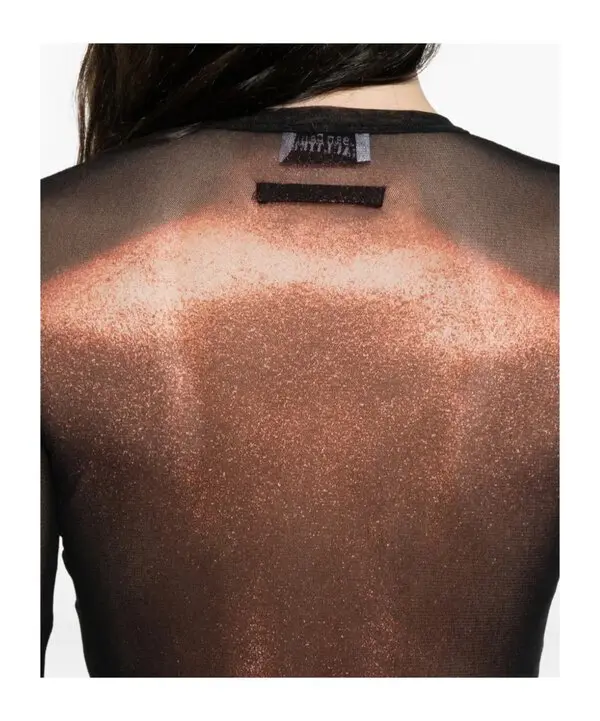 JEAN PAUL GAULTIER Mesh Body-print Long Sleeve Top