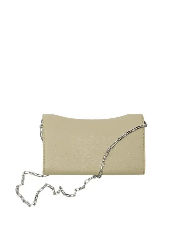 Burberry Rocking Horse Foldover Top Chain-linked Wallet - Hunter Beige