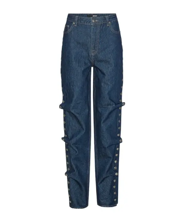 ROTATE BY BIRGER CHRISTENSEN Wide-leg Buttoned Jeans - Blue