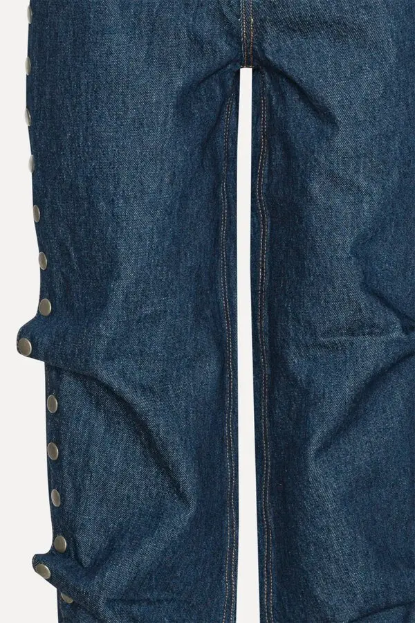 ROTATE BY BIRGER CHRISTENSEN Wide-leg Buttoned Jeans - Blue