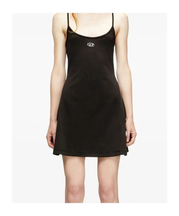 DIESEL® D-newhop-od Oval D Logo Mini Dress - Black