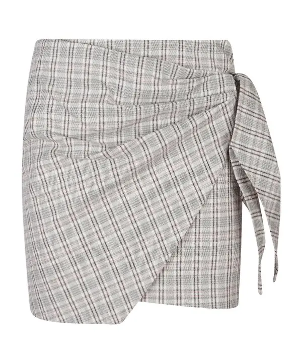 Isabel Marant Étoile Plaid Wrap Mini Skirt - Grey
