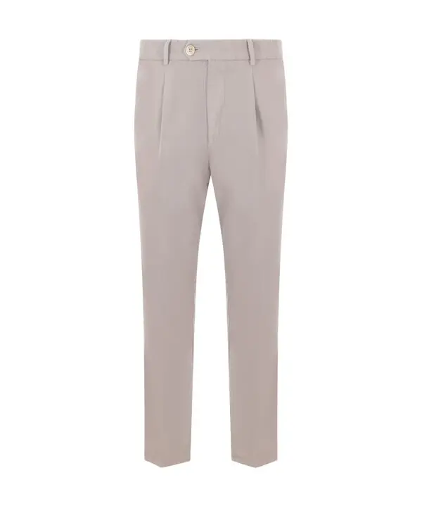 Brunello Cucinelli Leisure-fit Pleated Gabardine Trousers - Grey