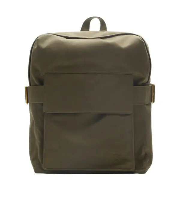 Burberry Logo Embroidered Backpack - Military Style