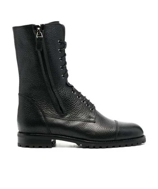 Manolo Blahnik Leather Combat Boots