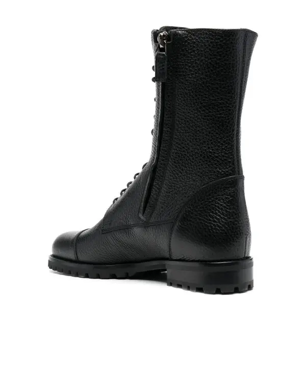 Manolo Blahnik Leather Combat Boots