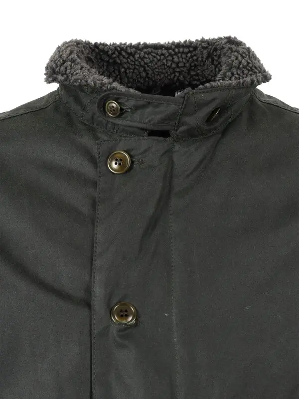 Barbour Long Sleeve Jacket With Button Closure And Textured Collar