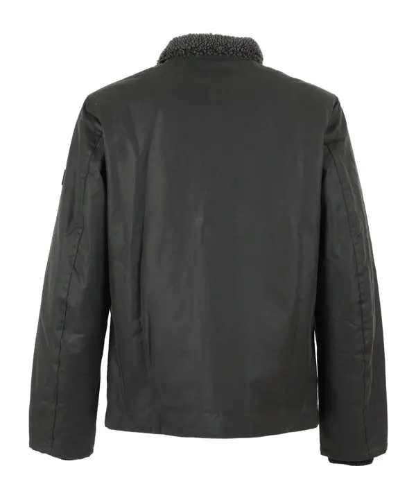 Barbour Long Sleeve Jacket With Button Closure And Textured Collar