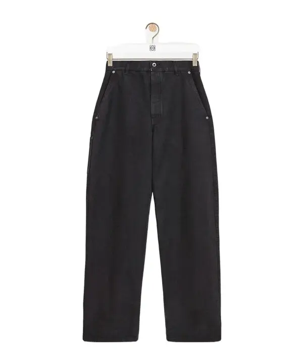 Loewe Mid-rise Straight Leg Trousers - Anthracite Color