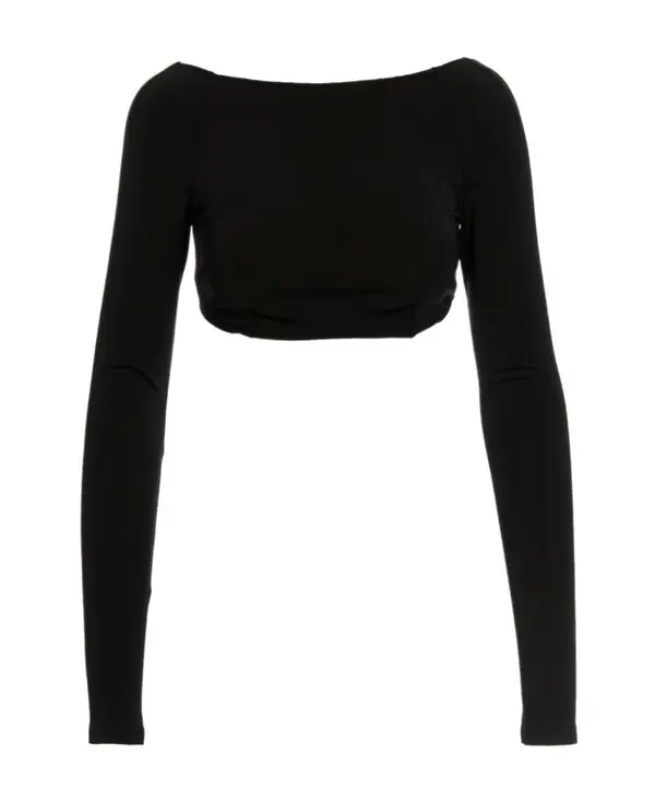 Emilio Pucci Open-back Cropped Long Sleeve Top - Black