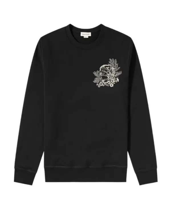 Alexander McQueen Embroidered Floral Logo Hoodie