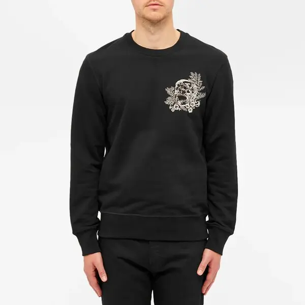 Alexander McQueen Embroidered Floral Logo Hoodie
