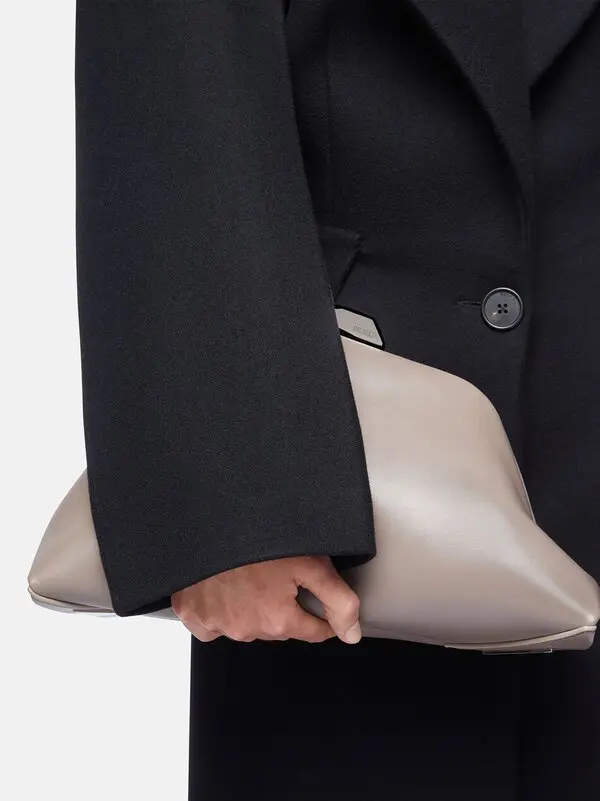 Attico The Day Off Asymmetric Clutch Bag - Nude