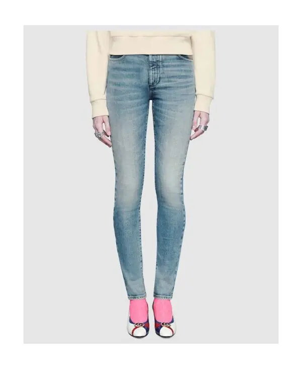 Gucci Logo Patch Skinny Fit Jeans