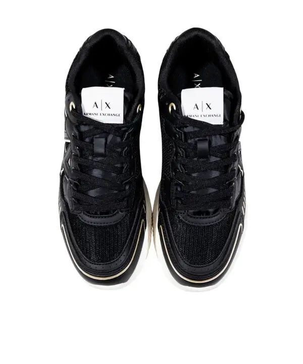 Armani Exchange Logo Detail Lace-up Sneakers - Black