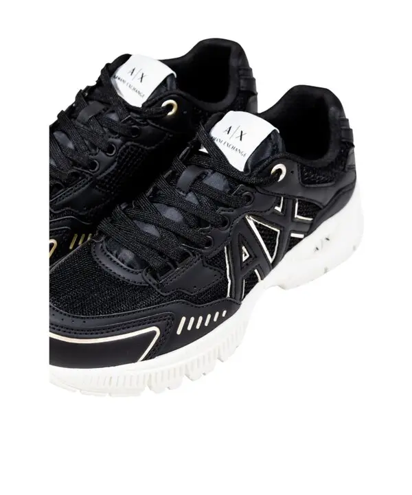 Armani Exchange Logo Detail Lace-up Sneakers - Black