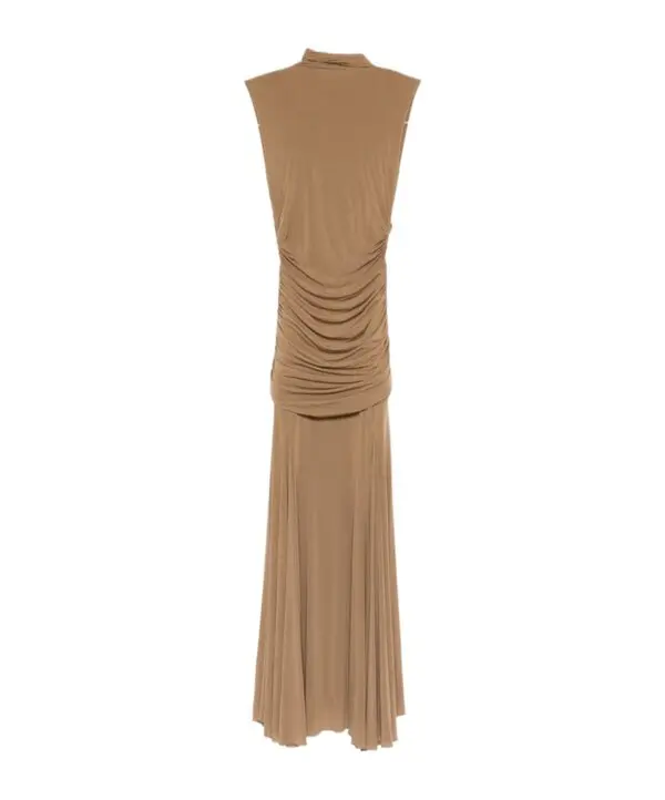 Magda Butrym Sleeveless High Neck Draped Maxi Dress