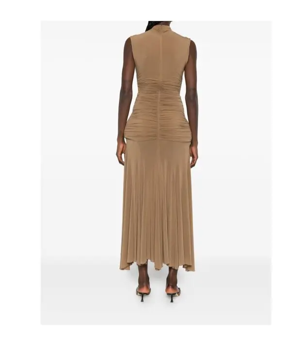 Magda Butrym Sleeveless High Neck Draped Maxi Dress
