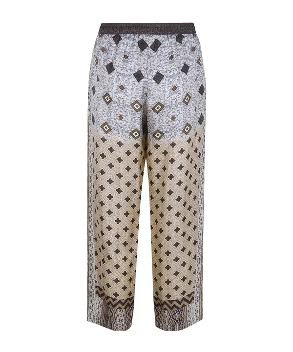 PIERRE-LOUIS MASCIA Printed Wide-leg Trousers - Nude
