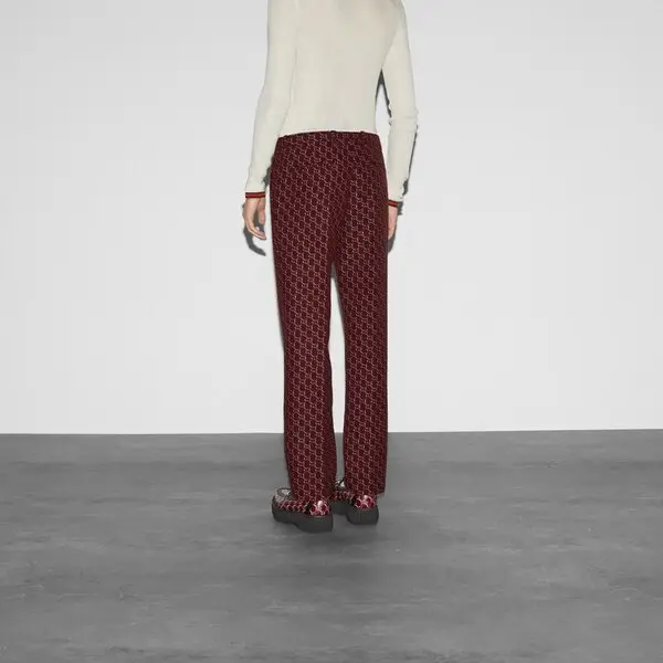 Gucci Gg Monogram Trousers - Red/white