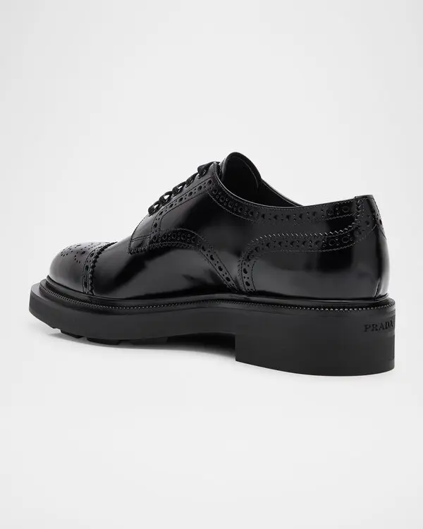 Prada Brogue Lace-up Derby Shoes