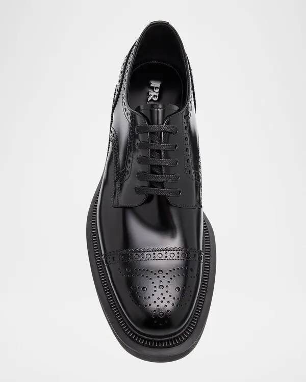 Prada Brogue Lace-up Derby Shoes