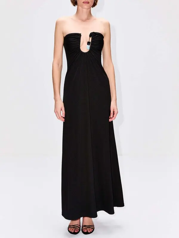Christopher Esber Off-shoulder Ribbed Maxi Dress