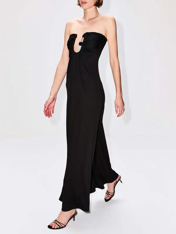Christopher Esber Off-shoulder Ribbed Maxi Dress