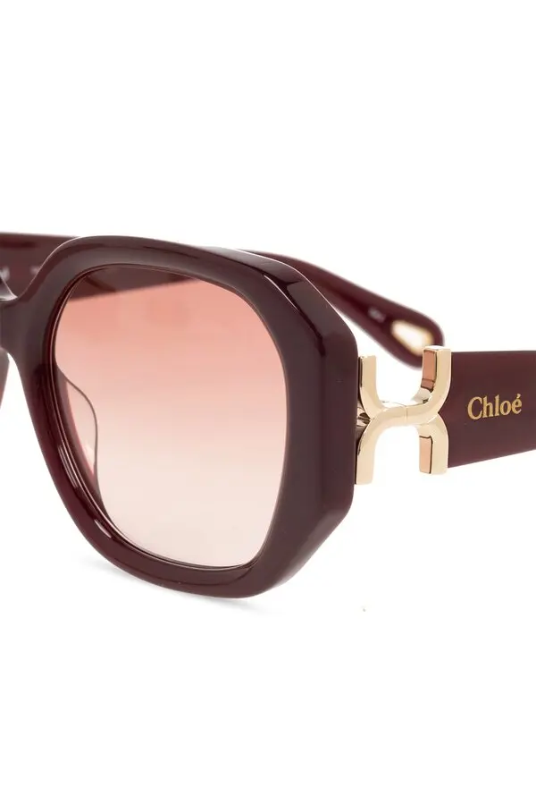 Chloé Rectangular Frame Sunglasses - Pink