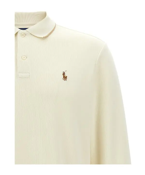 Polo Ralph Lauren Logo Embroidered Polo Shirt - Nude
