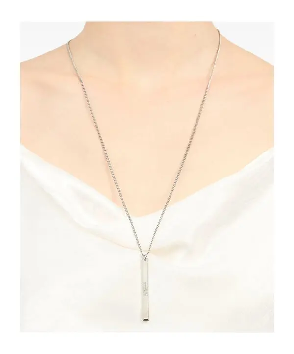 MAISON MARGIELA Numeric Bar Pendant Necklace - Silver