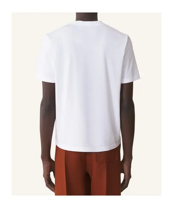 LANVIN Logo-embroidered Cotton T-shirt - Optical White