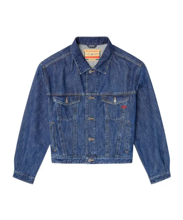 DIESEL® D-ranger Embroidered Denim Trucker Jacket - Medium Blue