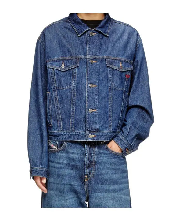 DIESEL® D-ranger Embroidered Denim Trucker Jacket - Medium Blue