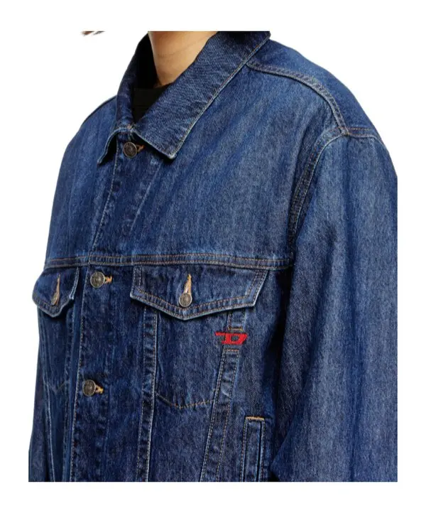 DIESEL® D-ranger Embroidered Denim Trucker Jacket - Medium Blue