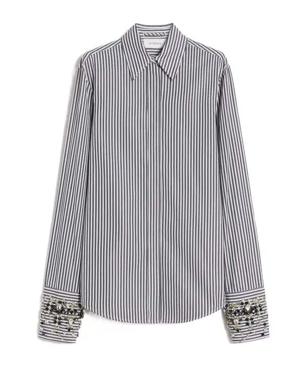 Sportmax Racconto" Striped Shirt With Embellished Cuffs
