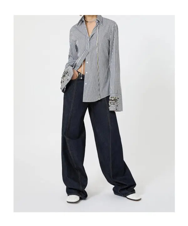 Sportmax Racconto" Striped Shirt With Embellished Cuffs