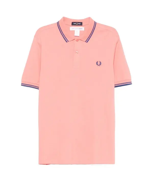 Comme Des Garçons X Fred Perry Logo-embroidered Polo Shirt - Pink