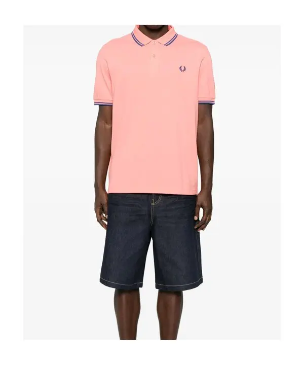 Comme Des Garçons X Fred Perry Logo-embroidered Polo Shirt - Pink